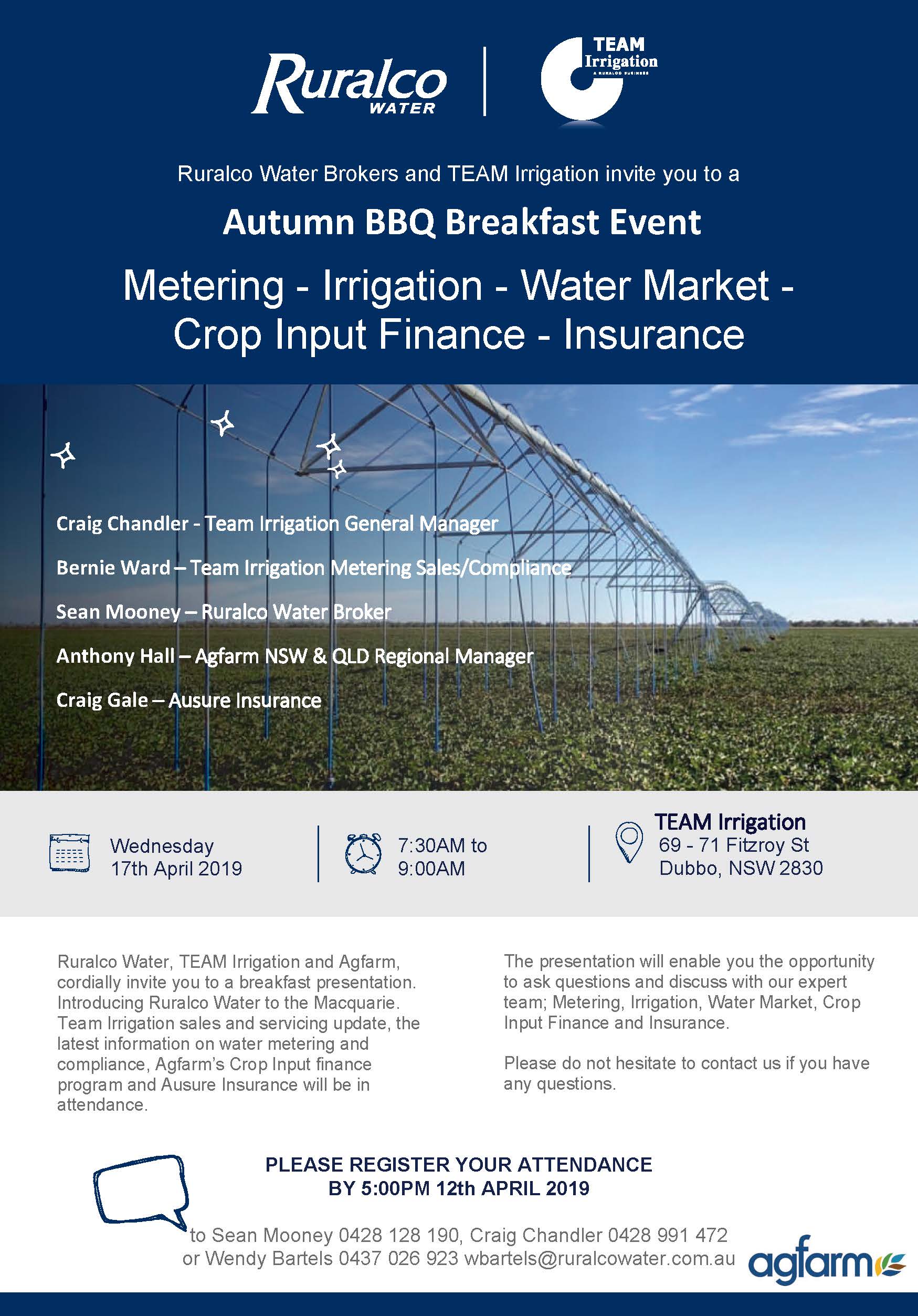 Autumn BBQ Breakfast Event - Ruralco Water